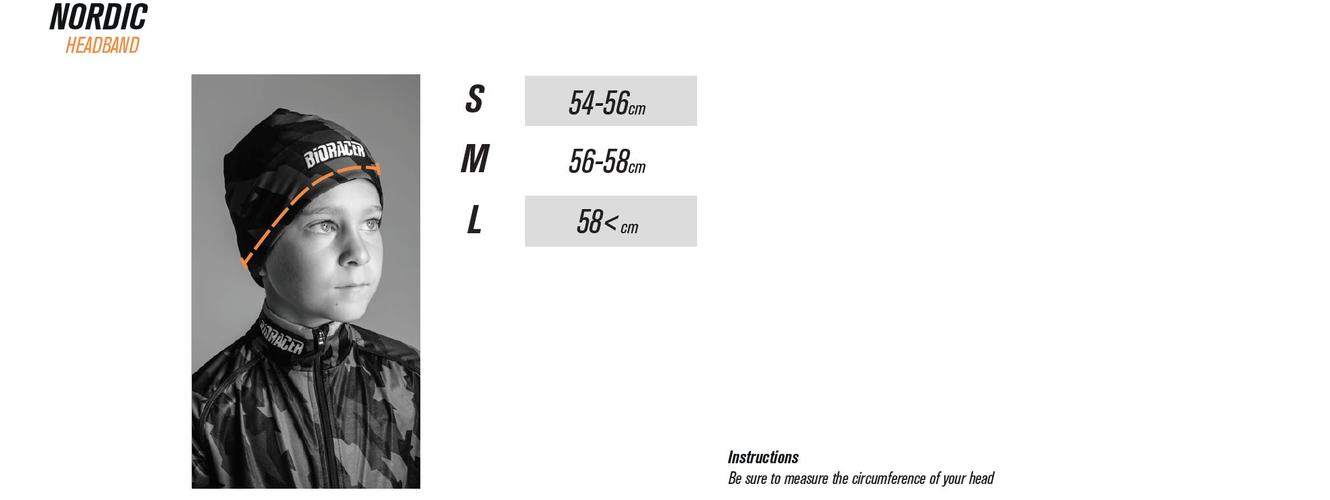 Maattabel fietskleding - Bioracer